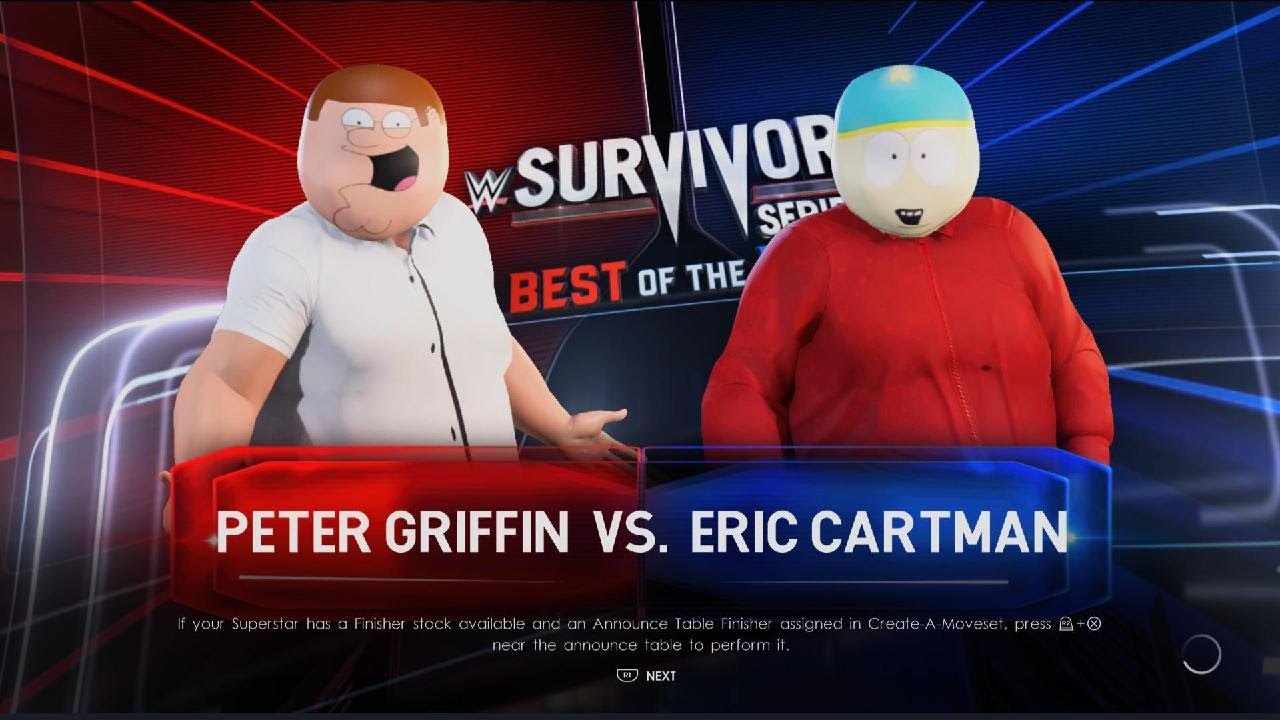 WWE 2K22 Peter griffin Vs Eric Cartman - YouTube