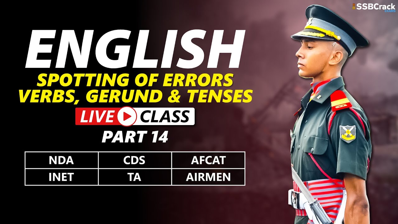 English Live Class | Spotting Of Errors - Verbs, Gerund & Tenses MCQ ...