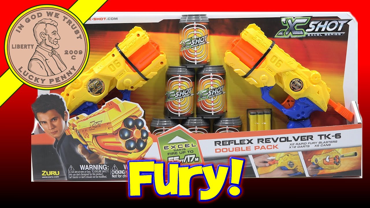 Zuru XShot Reflex Revolver TK-6 Blasters, Targets & Darts - YouTube