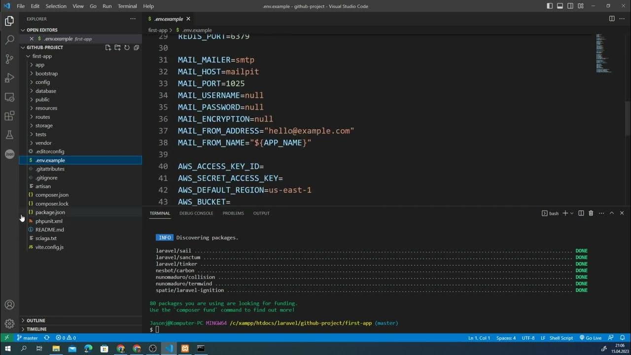 Laravel 10 - klonowanie projektu z repozytorium Githuba - YouTube