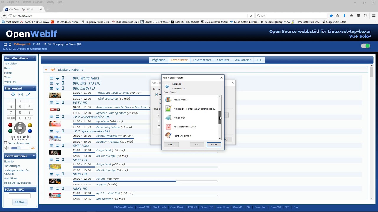strömma via Openwebif - YouTube