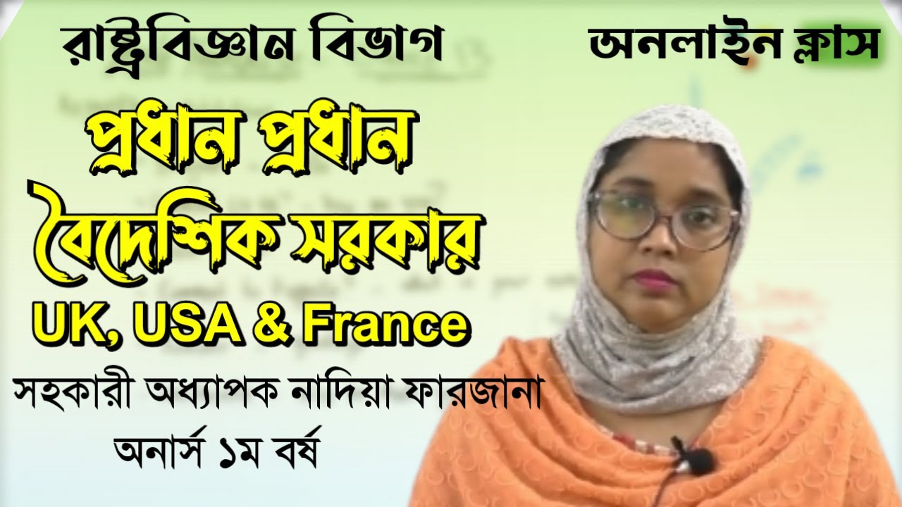 Major foreign governments uk, usa & france | political science | Hon's ...