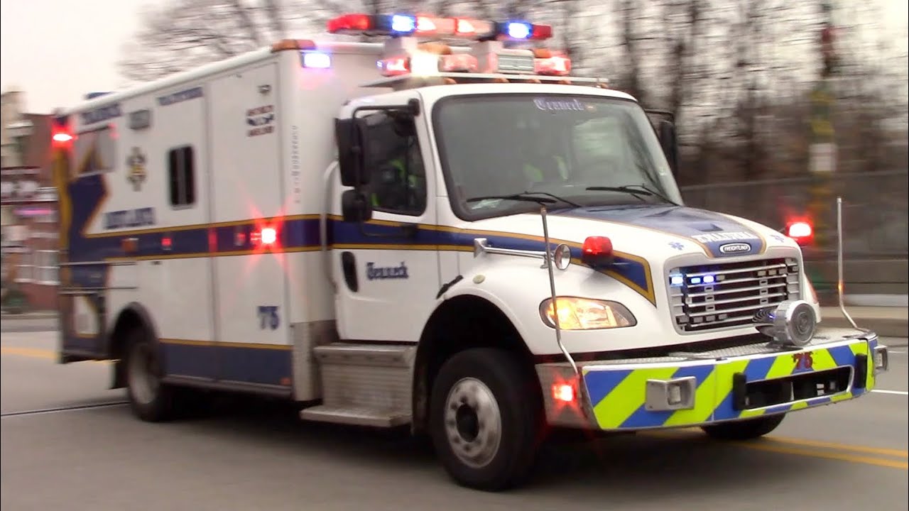 Teaneck Volunteer Ambulance Corps Ambulance 75 Responding 12-7-23 - YouTube