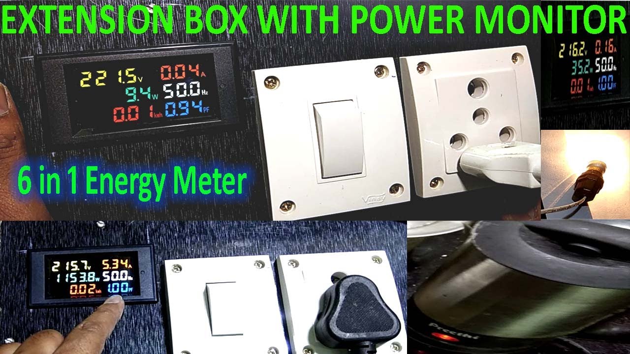 Multifunction Digital Ac Meter | Extension Box with Power Meter | Ac ...