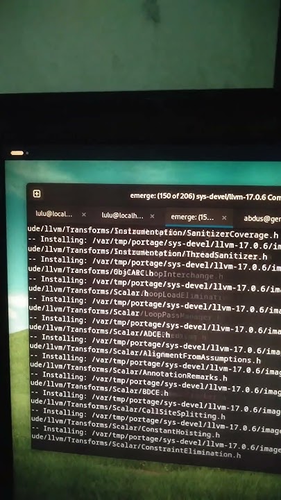 llvm 17 compiling during gentoo update - YouTube