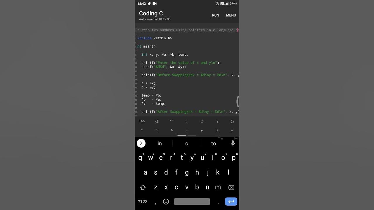 C Language Program Swap Two Numbers Using Pointers In C Language Program C Language
