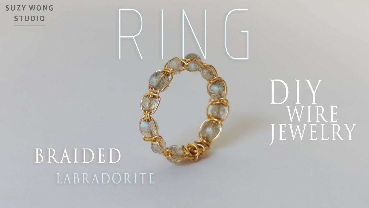 Braided Ring Labradorite/Simple Ring/Easy Ring/DIY Ring/Wire Wrap Ring ...