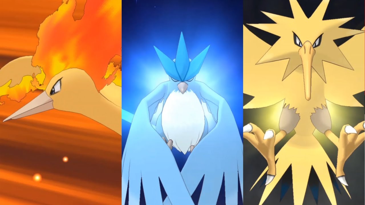 3 Legendary Birds of Kanto - Articuno, Zapdos & Moltres ...