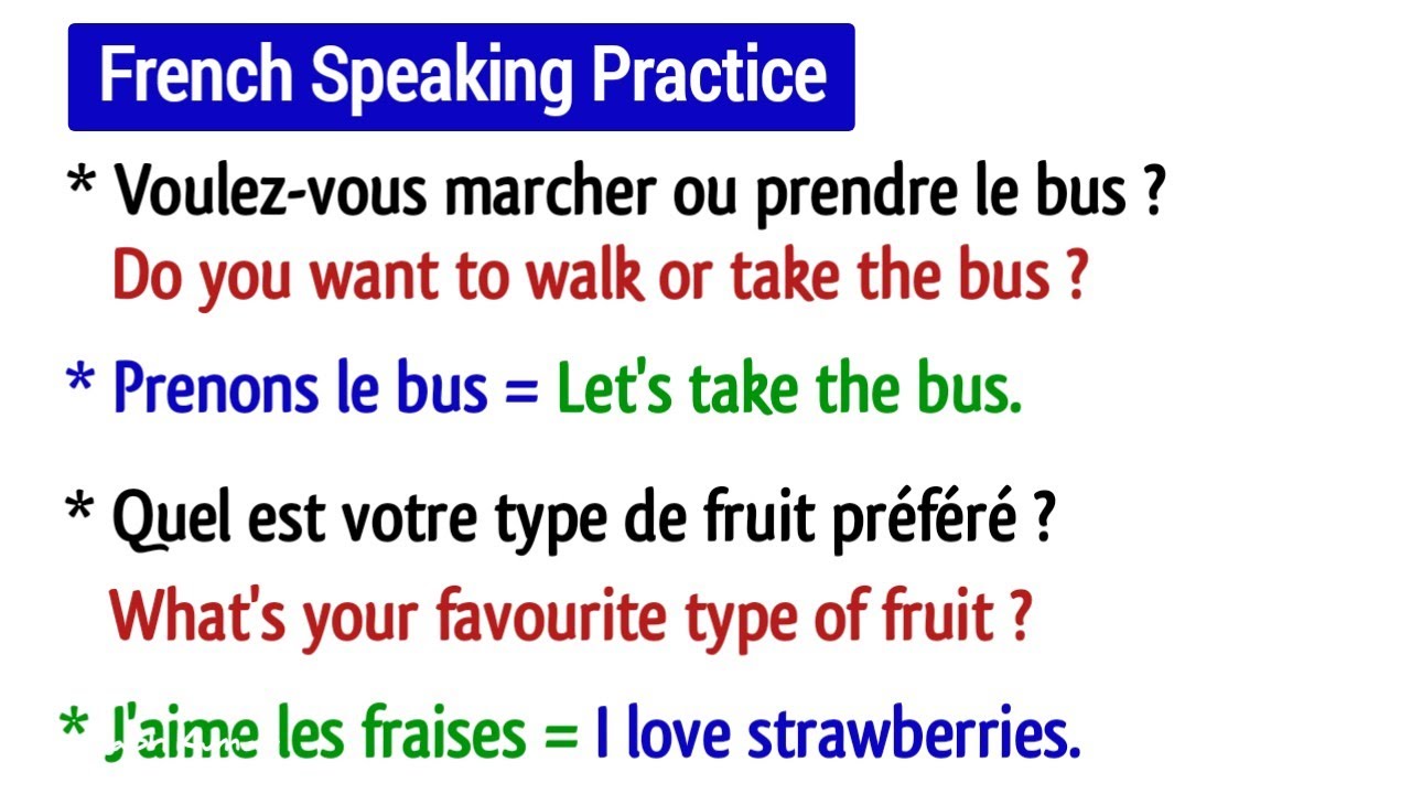 French Speaking Practice 🔥 Improve Your French Language Daily 🔥 ...