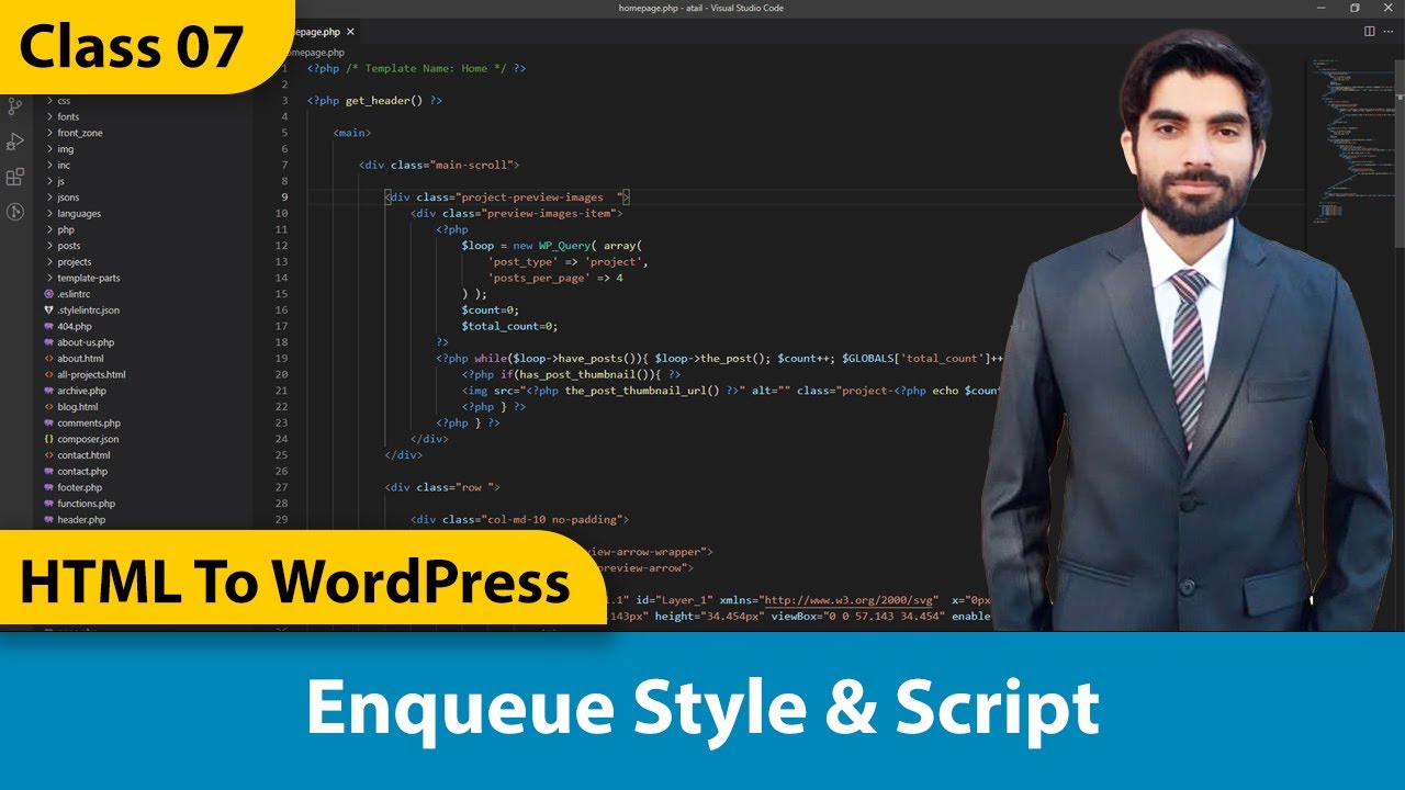 Wp Enqueue Style And Wp Enqueue Script Wordpress Theme Development Html To Wordpress Urdu