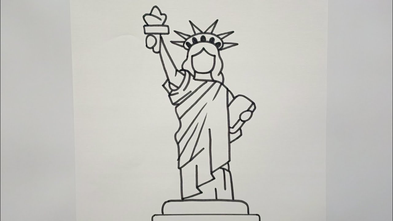 How to Draw a Statue of Liberty | Statue of Liberty Drawing | Sketch ...