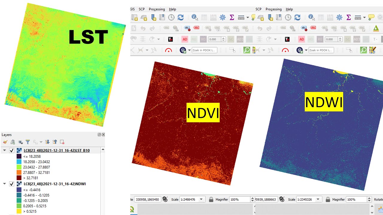 RS & GIS QA22- Automatic Extraction of Land surface temperature (LST),NDVI & NDWI using QGIS ...