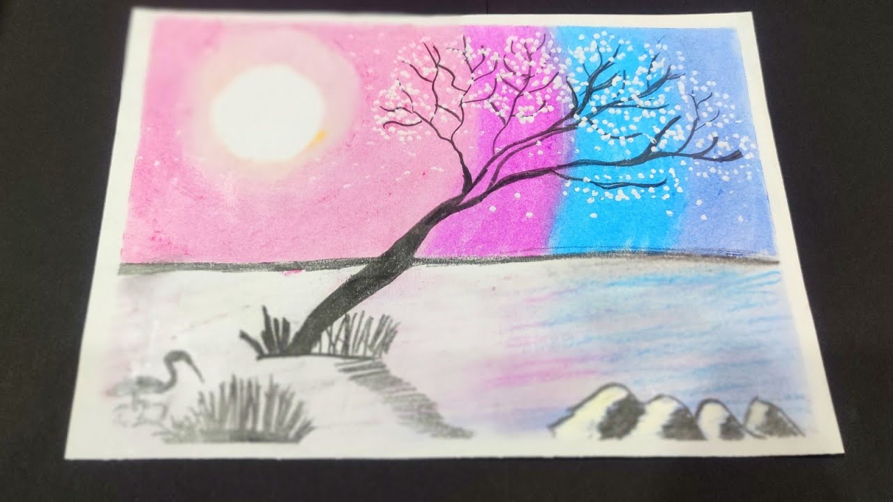 How To Draw A Sea View Scenery - YouTube