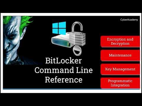Bitlocker Command Reference Windows - manage-bde - YouTube