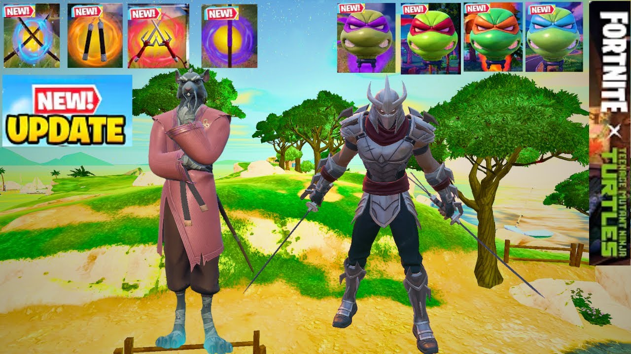*new* Fortnite X TMNT Update Marster Splinter and Shredder gameplay ...