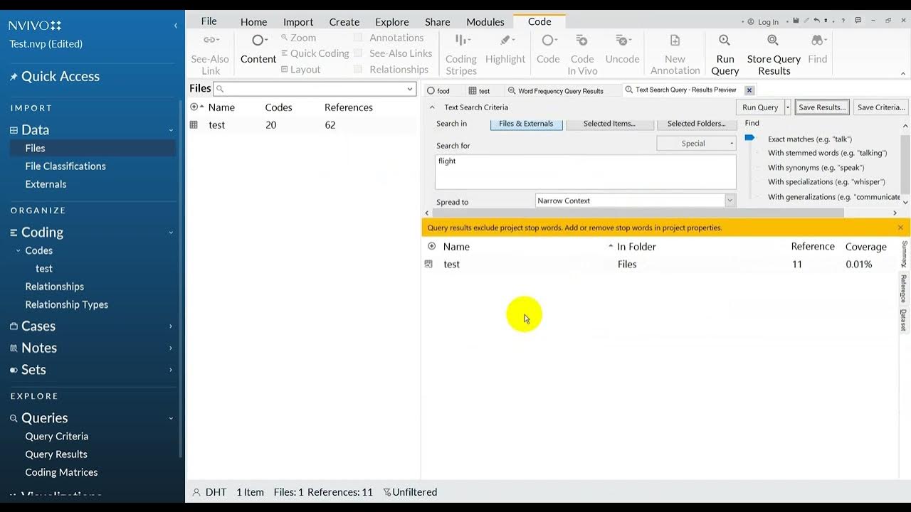NVIVO: Running matrix coding query - YouTube