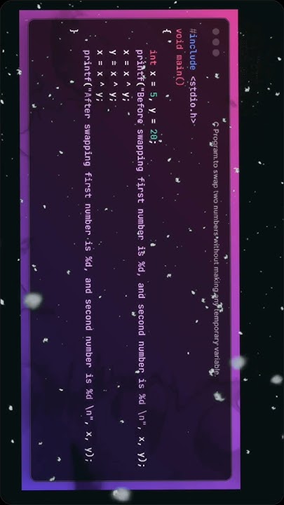 C program to swap two numbers without using temporary variables. # ...