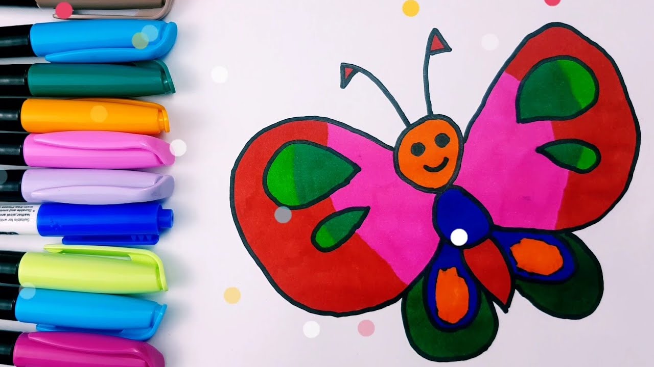 Menggambar melukis dan mewarnai rama-rama mainan|drawing for kids - YouTube