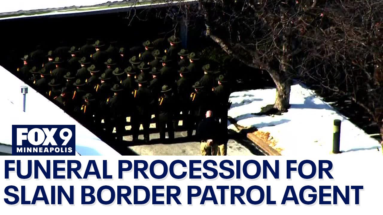 Border Patrol Agent David Maland funeral procession in Minnesota [RAW ...