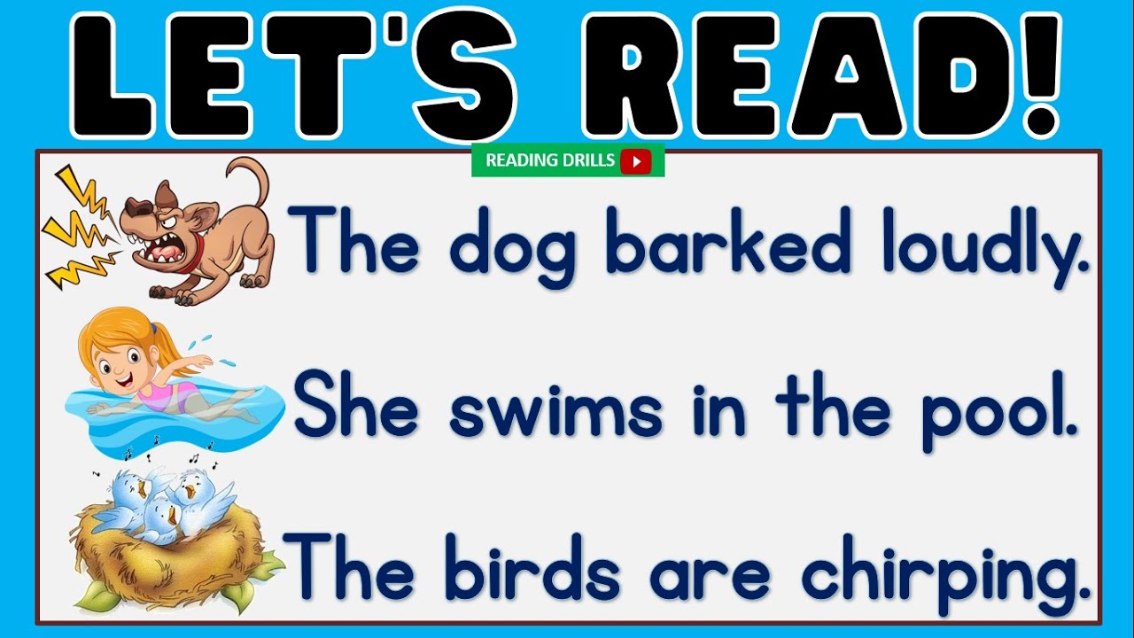 LET'S READ! | ENGLISH READING PRACTICE | SIMPLE SENTENCES FOR KIDS ...