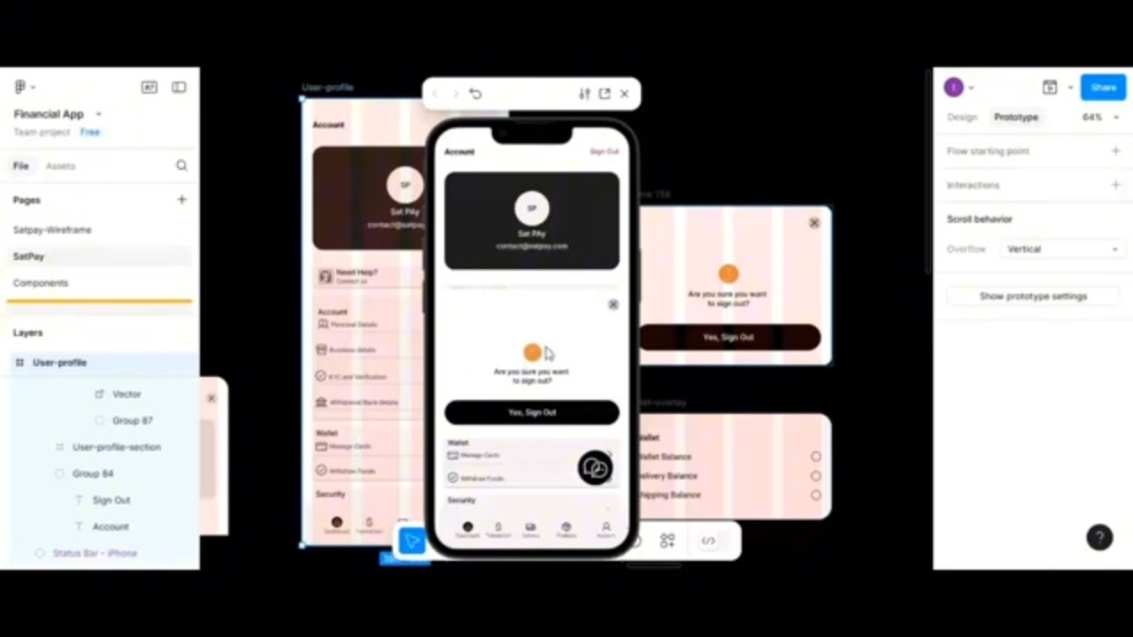 Mobile Apps design in figma | how to design sign-out overlay page of ...