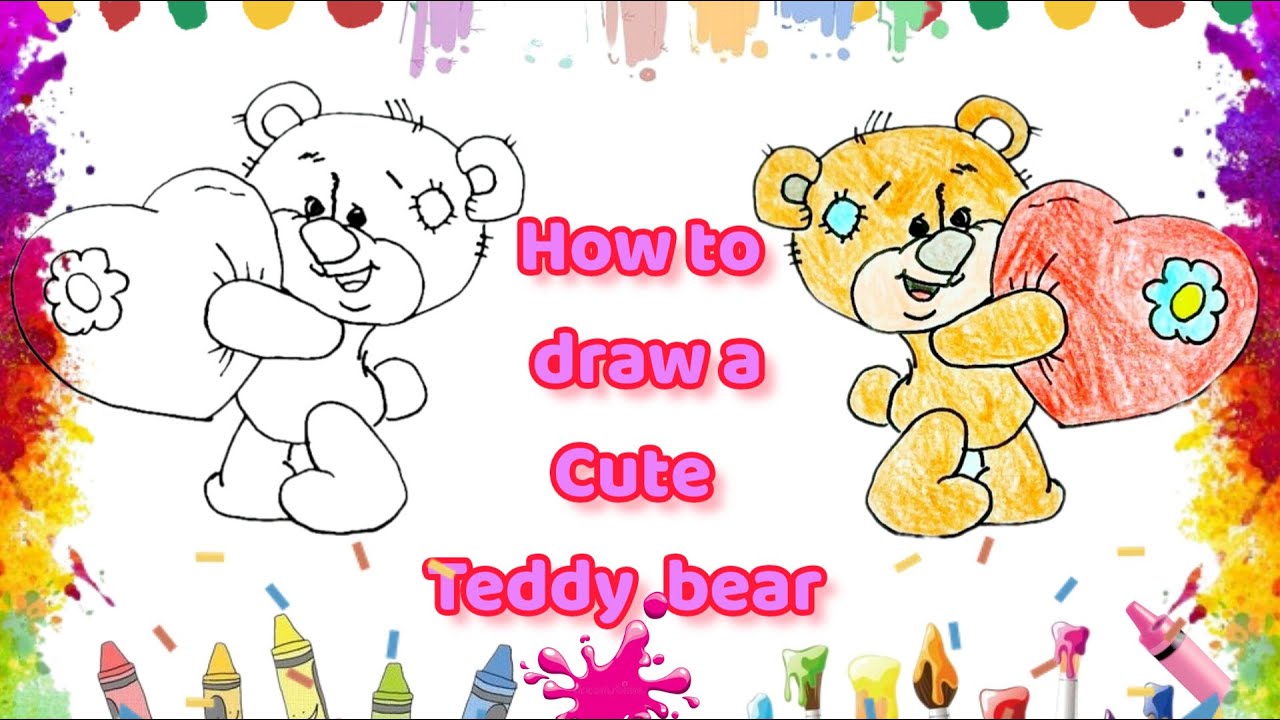 كيفية رسم دبدوب كيوت بكل سهولة How To Draw A Cut Teddy Bear Youtube
