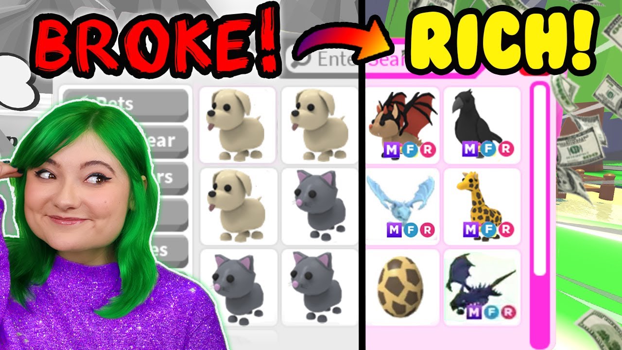 I WENT FROM *BROKE TO RICH* IN 24 HOURS CHALLENGE! Adopt Me Roblox ...