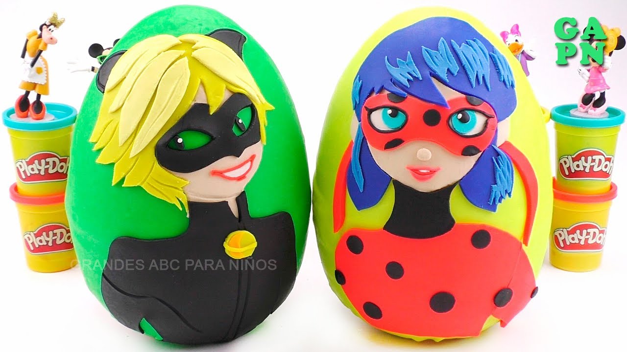 Gigante Huevos Sorpresa Play Doh Las aventuras de Ladybug y Cat Noir ...