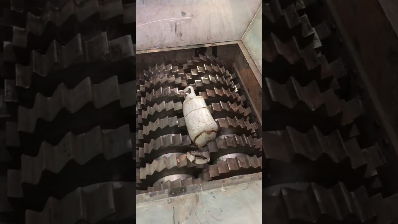 used gas cylinder crushing machine - YouTube