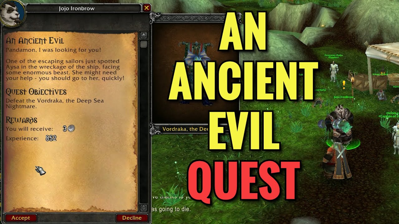 An Ancient Evil Quest (WoW MOP) - YouTube