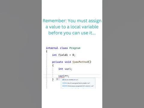 Local Variables in C# #shorts - YouTube
