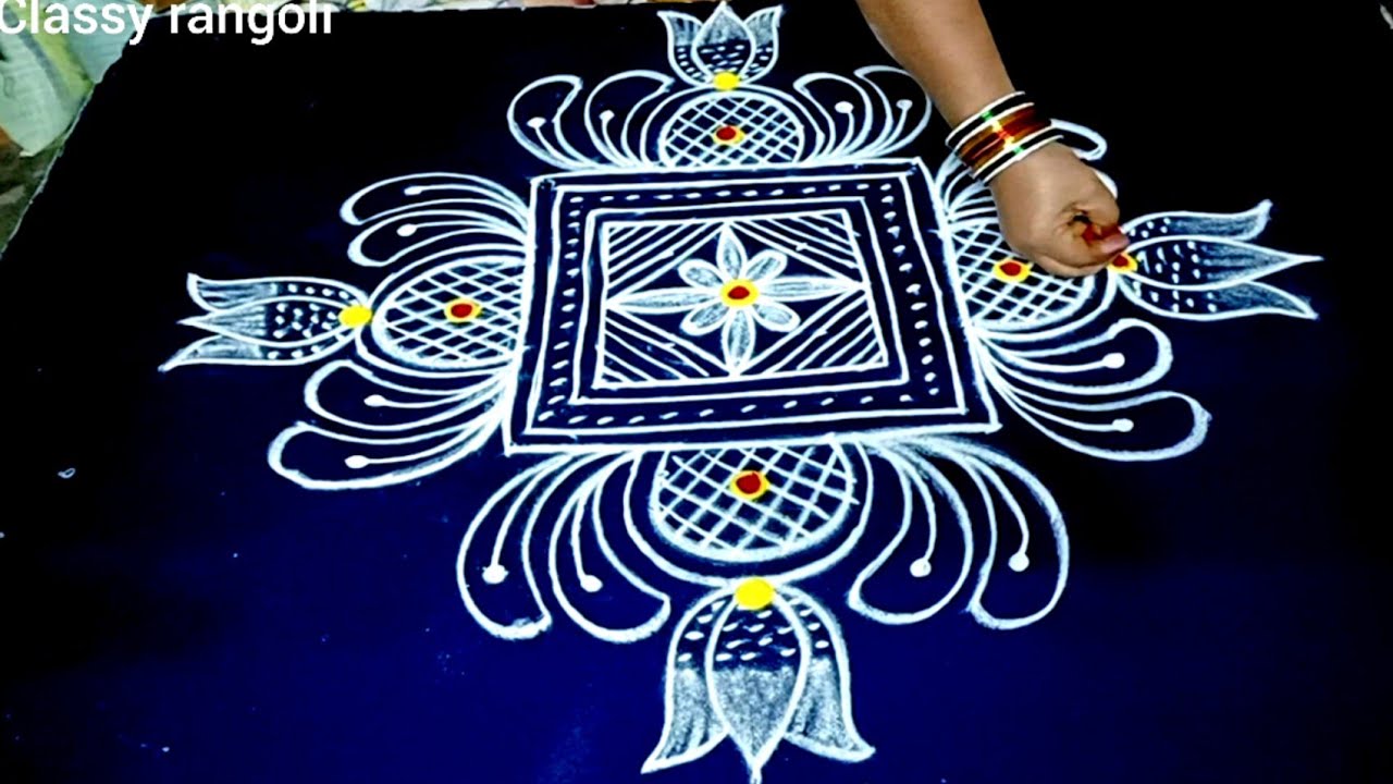 Traditional rangoli kolam design / Friday Rangoli / Festival rangoli ...