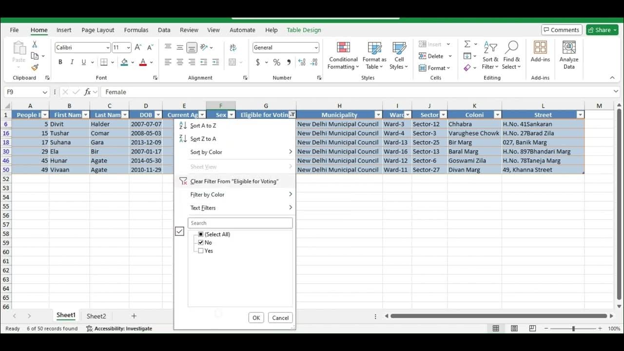 MS Excel Multi Level filters in Data | TECH LEARNER - YouTube