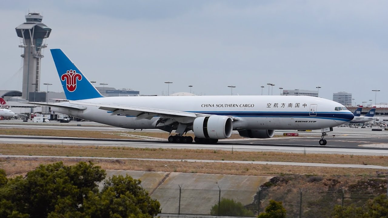China Southern Cargo Boeing 77F [B-2075] Landing at LAX. - YouTube