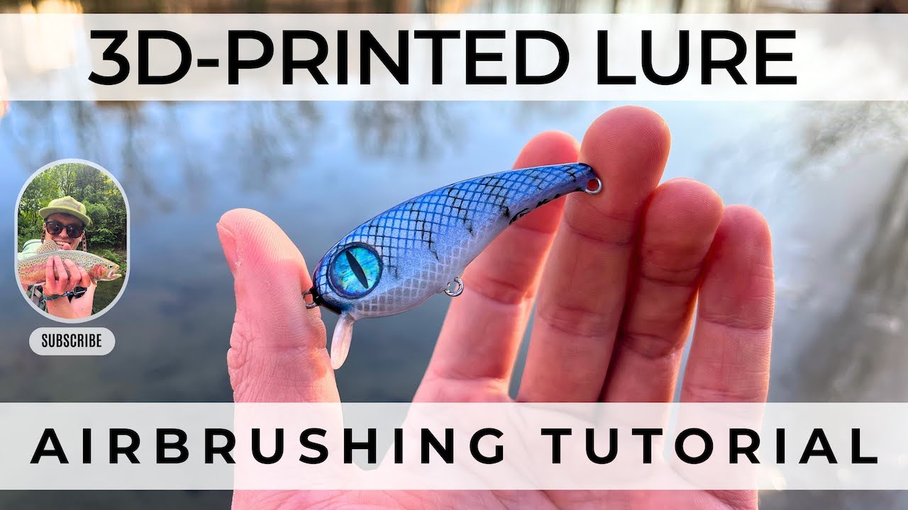 Airbrushing tutorial for handmade fishing lure - 3D-printed fishing lure - YouTube