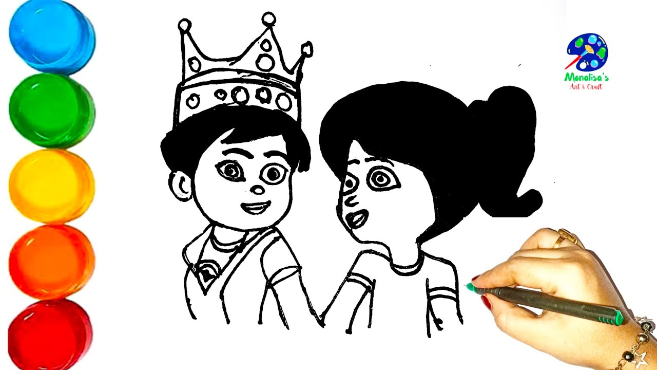 How to draw vir the robot boy & Imli | kids easy drawing | drawing ...