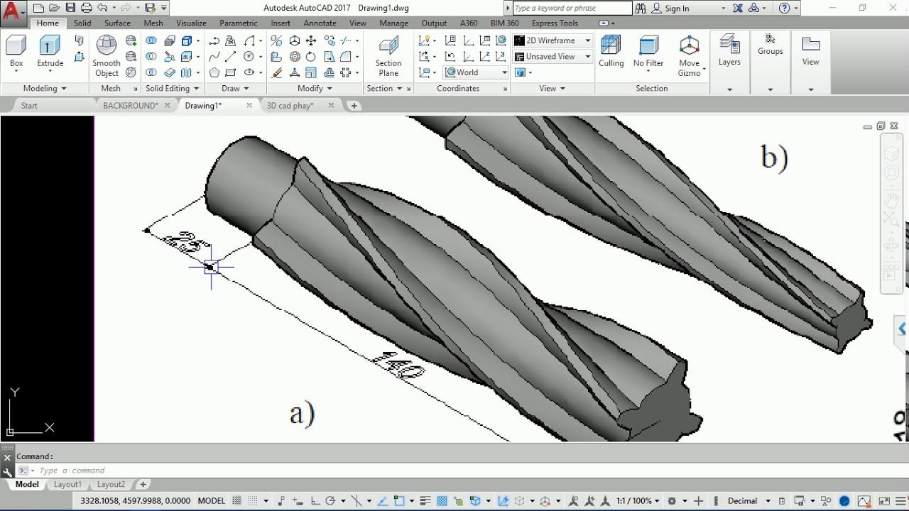 Thực hành CAD 3D - Dùng Lệnh Sweep trong Autocad 3D để tạo khối ra sao ...
