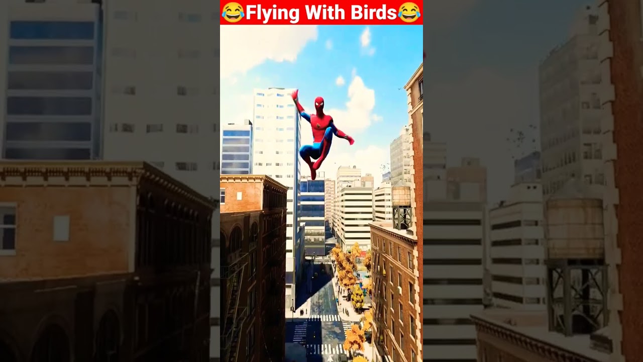 Now Spider-Man Flying With Some Birds😂😂 Wait and Watch😁#shorts # ...