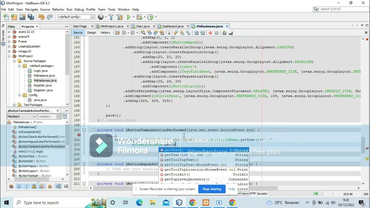 Tutorial Membuat JFrame Form Data Mahasiswa - YouTube