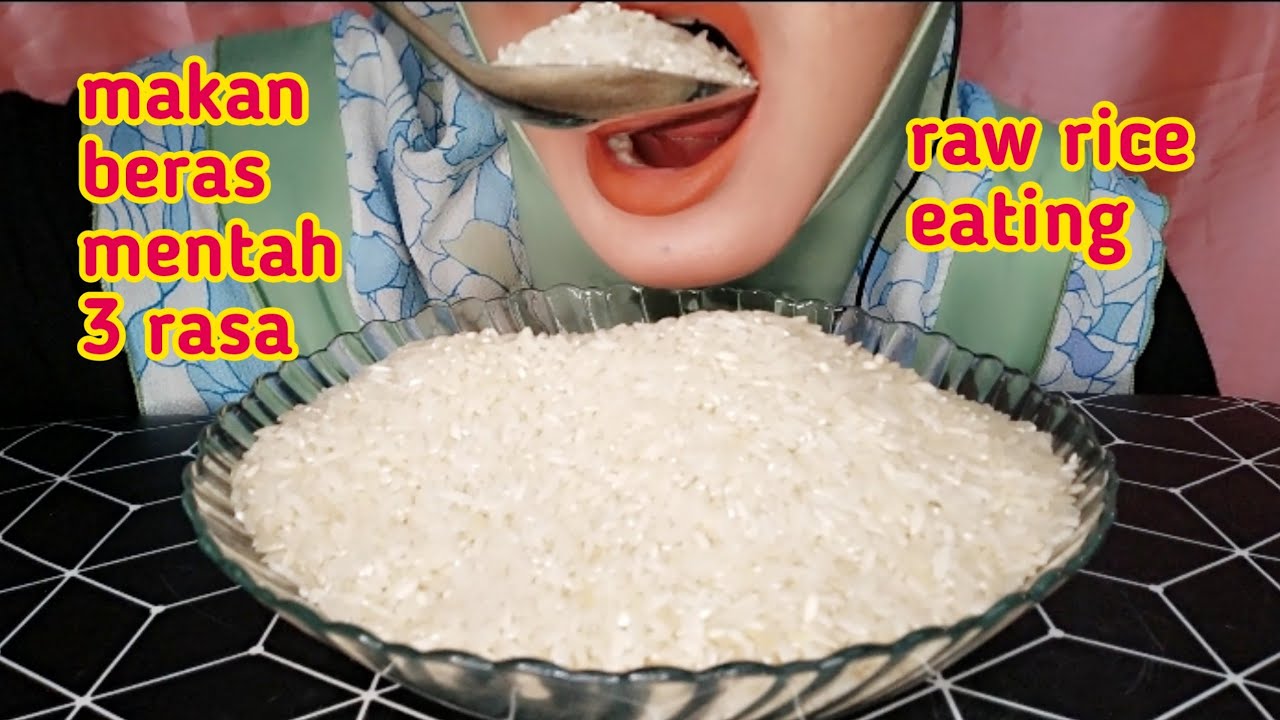 ASMR RAW RICE EATING SOUNDS | MAKAN BERAS MENTAH ROYAL UMBRELLA, CAP ...
