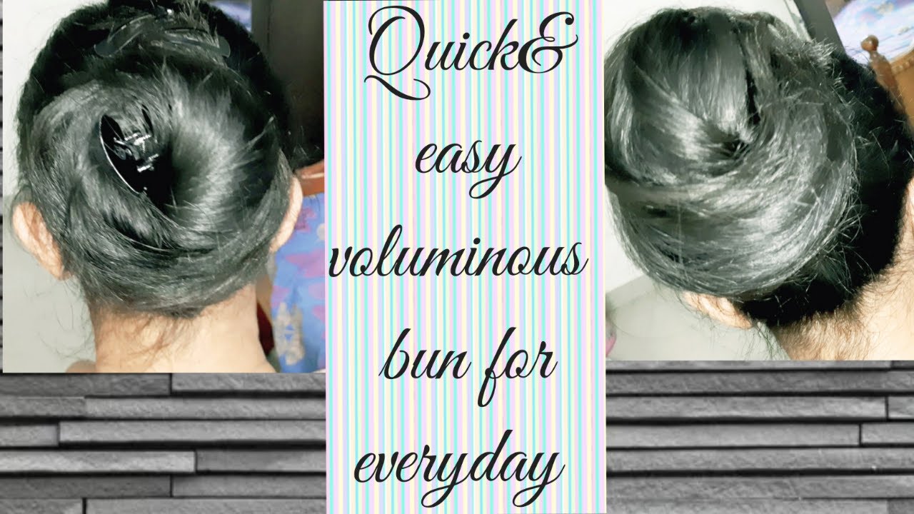 Quick easy bun style|| Quick 1minute high bun|| voluminous bun for all ...