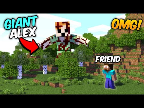 I Scared My Friend as GIANT ALEX in Minecraft! - YouTube
