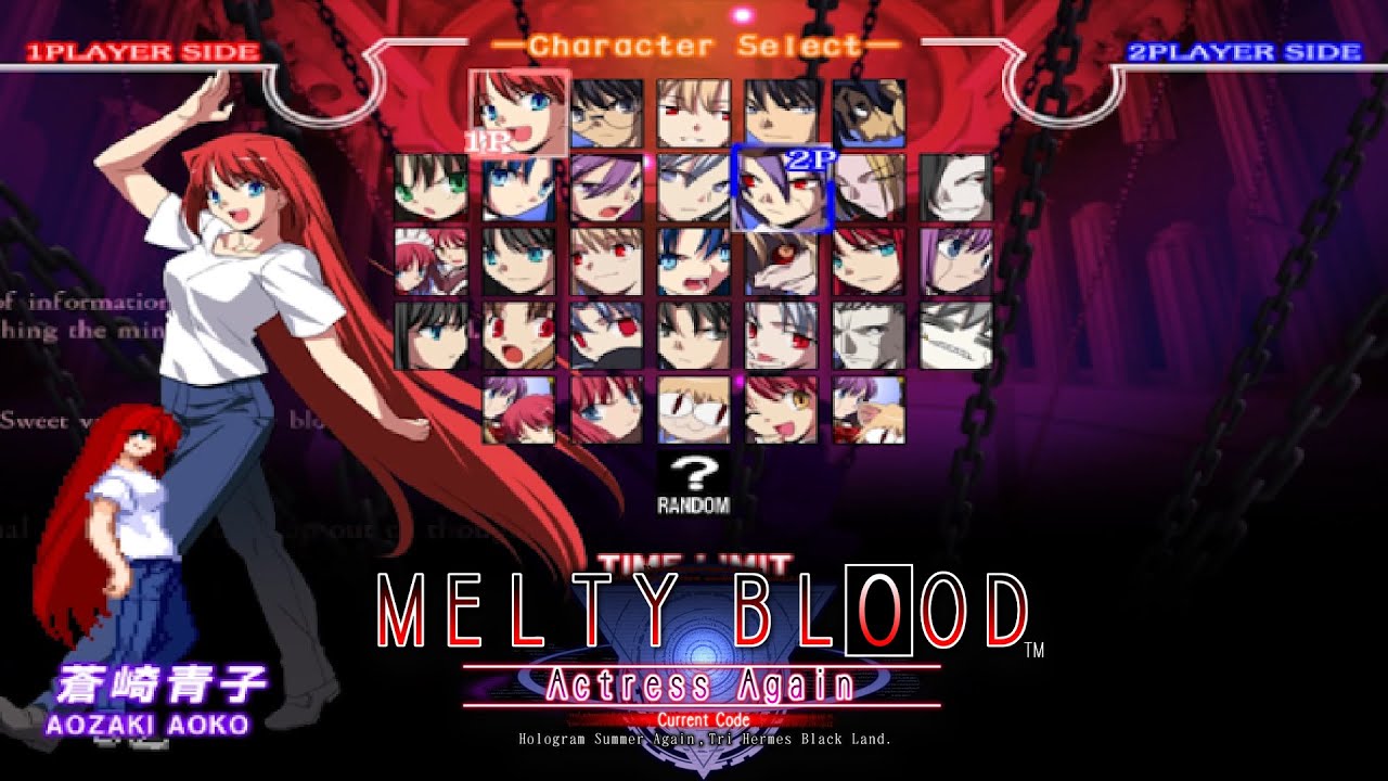 Melty Blood AACC - Character Select Actors - YouTube