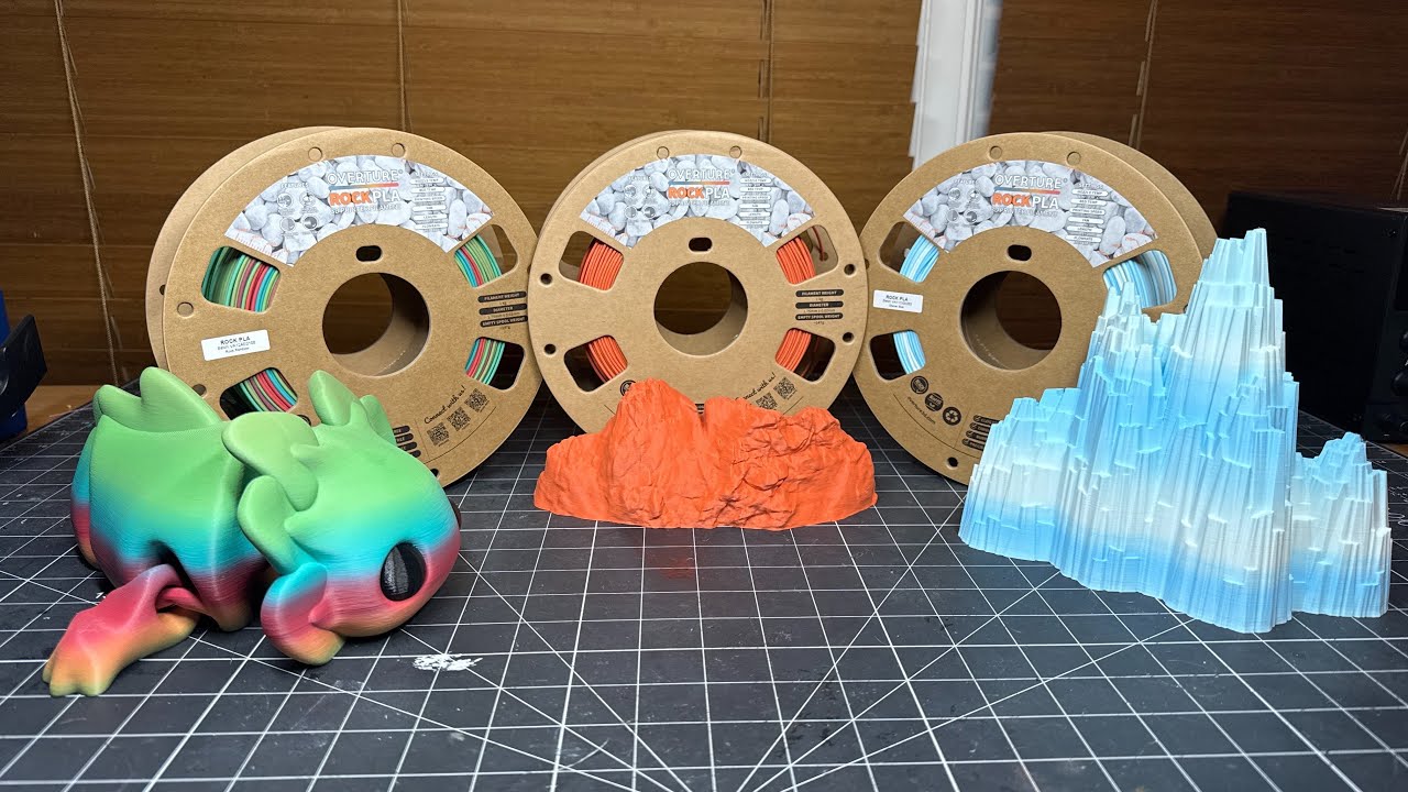 Overture 3D New Rock PLA Review!! - YouTube