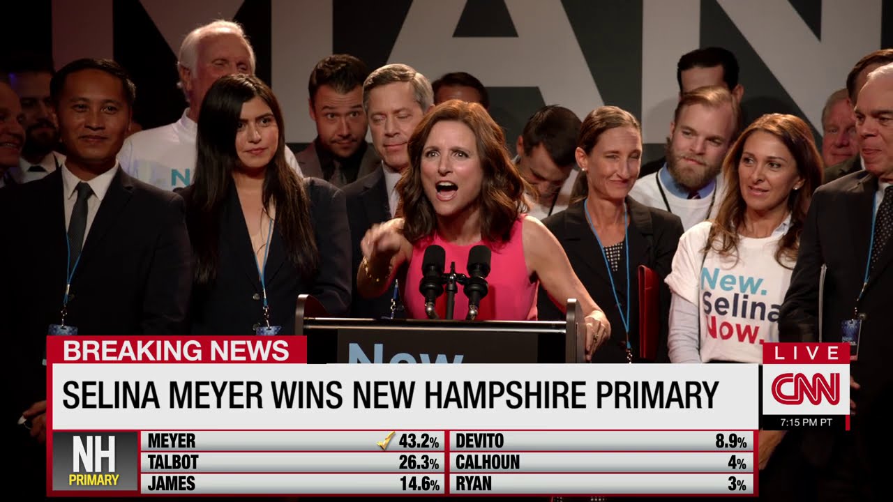 Former president Selina Meyer wins New Hampshire primary - YouTube