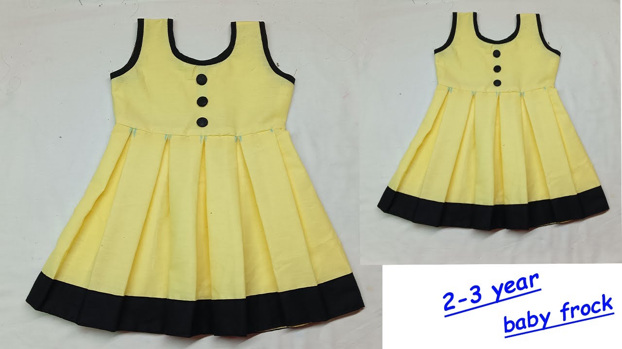 Very easy box pleated baby frock cutting and stitching/ Baby frock ...