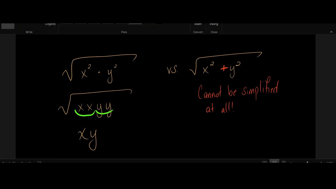 Algebra Example - Bad simplification of square roots - YouTube