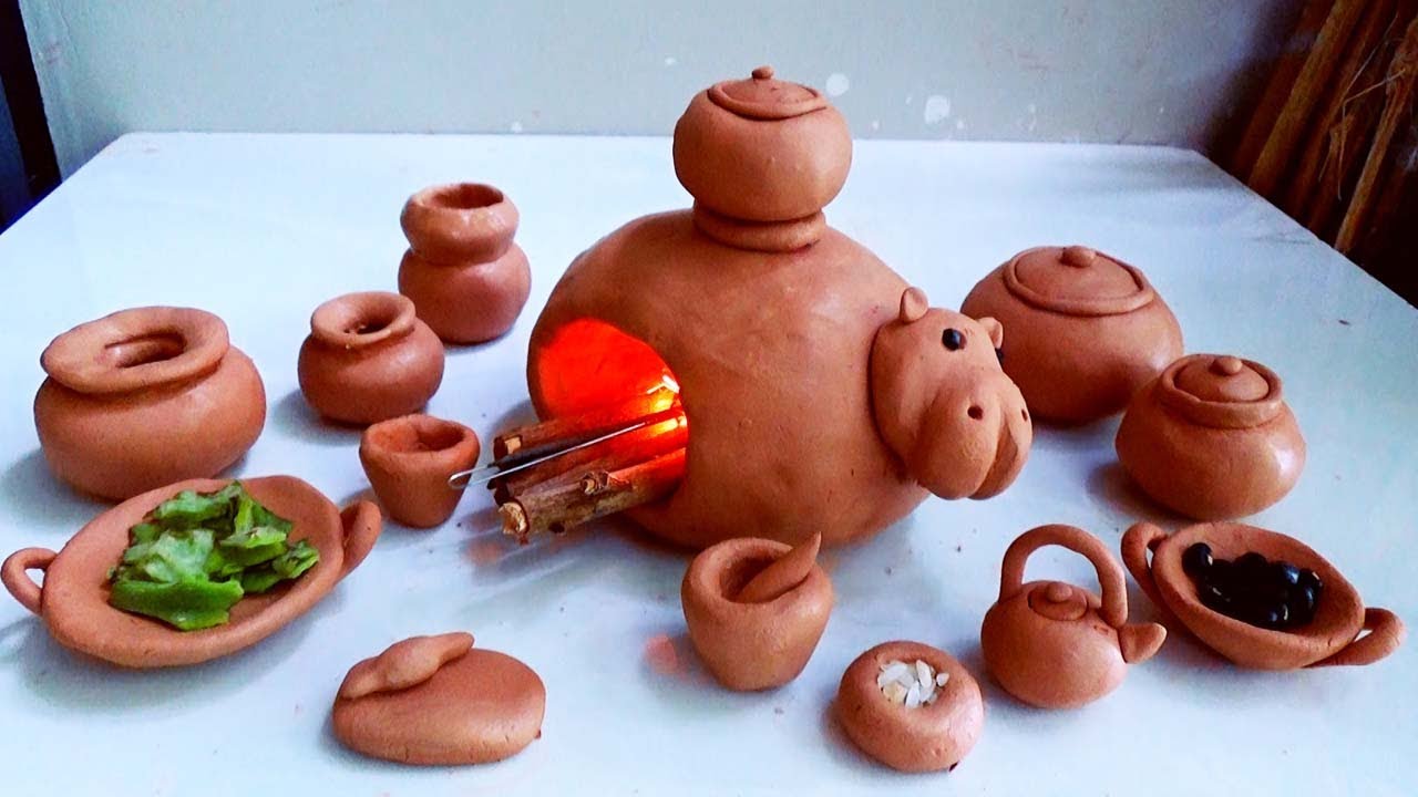 Cooking in Hippo | Make Amazing Stove Ideas and Mini Clay Kitchen Tools ...