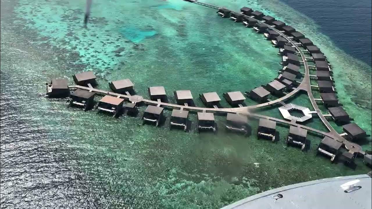 MLE Maldives Seaplane landing St Regis Vommuli Trans Maldivian Airways - YouTube