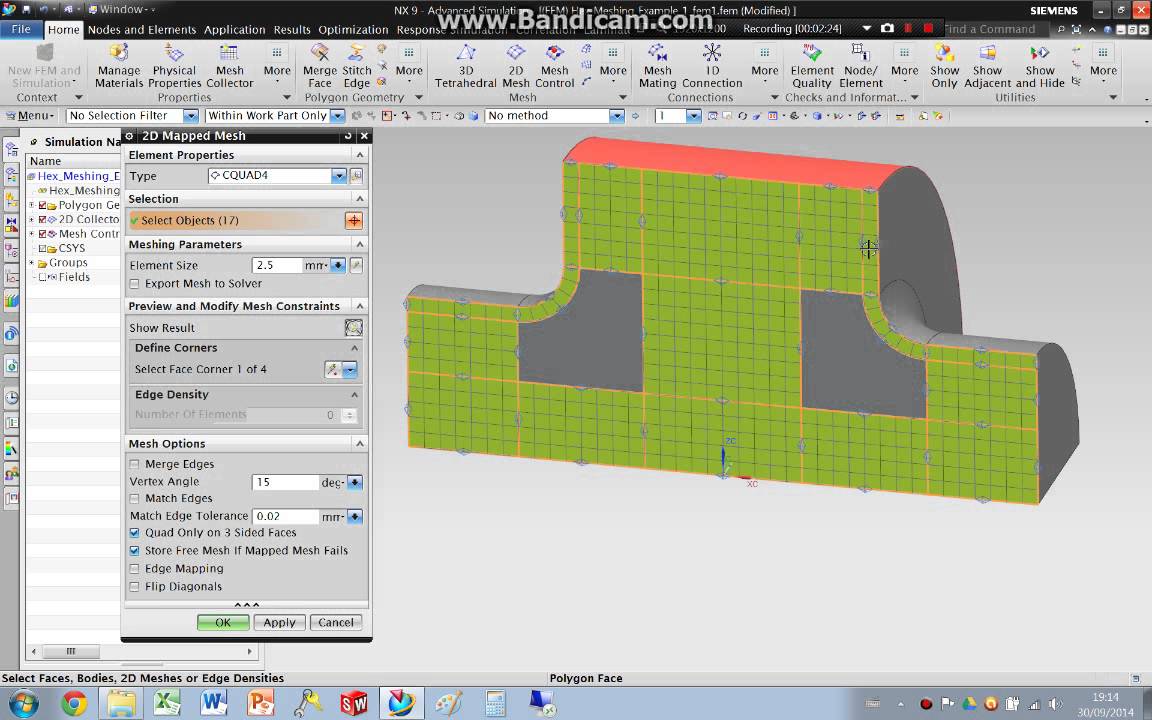NX Hex Meshing Example 1 Part 2 - YouTube